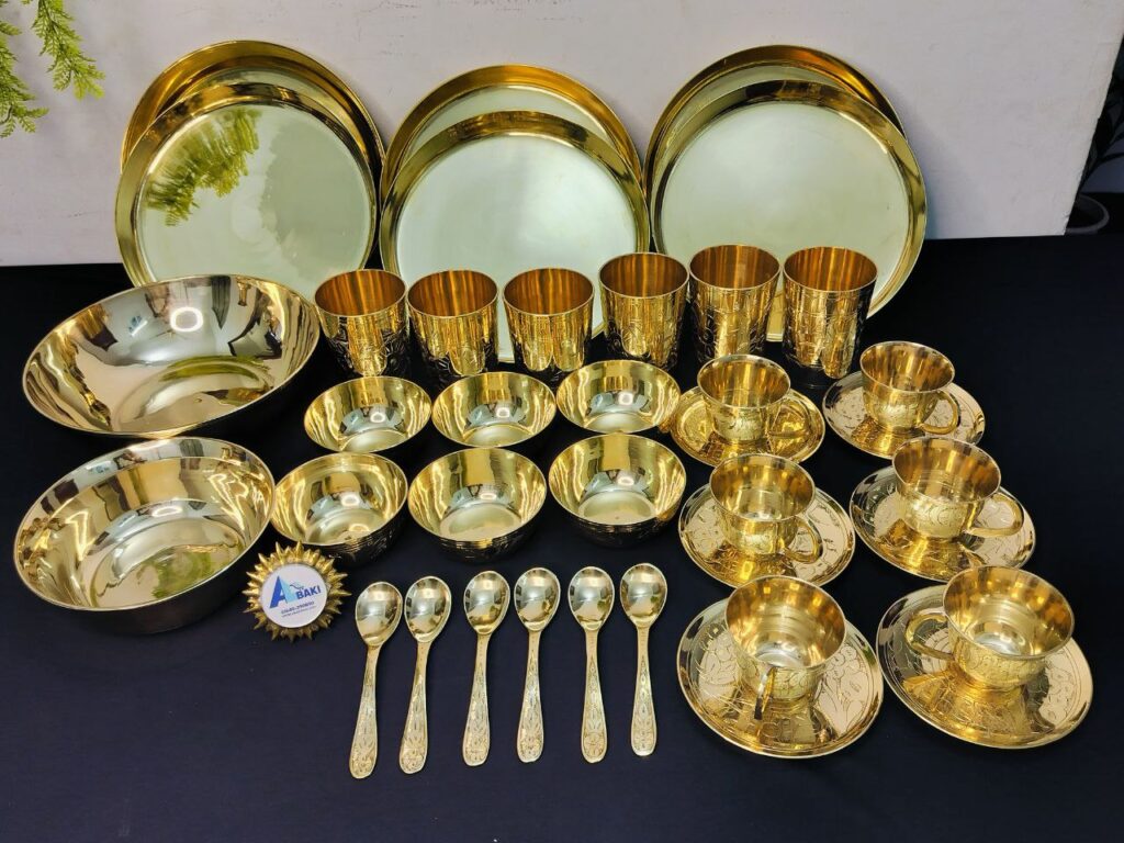 Brass Family Dinner Set 32piece (6-person) - AlBaki Shop